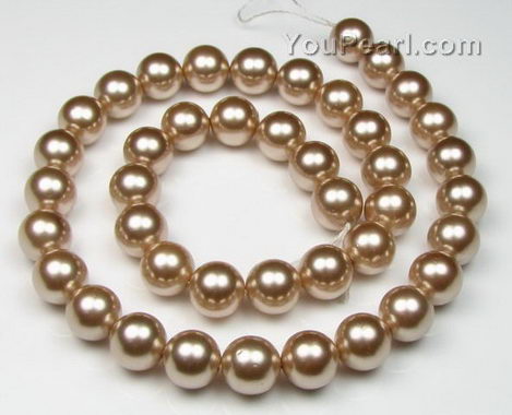 10mm round bronze shell pearl strand craft supply - pearl jewelry wholesale